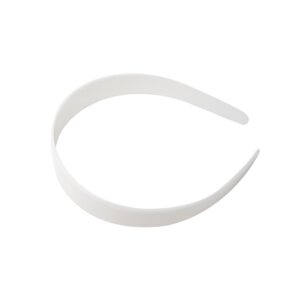 Honbay 10PCS 25mm 1 inch DIY Semi-Finished Hair Hoop Plain No Teeth Plastic Craft Headbands DIY Hair Bands (White)