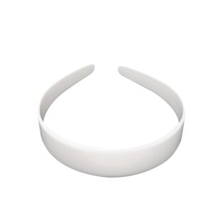 Honbay 10PCS 25mm 1 inch DIY Semi-Finished Hair Hoop Plain No Teeth Plastic Craft Headbands DIY Hair Bands (White)