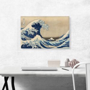 artcanvas the great wave off the coast of kanagawa 1829 canvas art print stretched framed painting picture poster giclee wall decor by katsushika hokusai - 26" x 18" (0.75" deep)