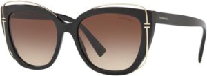 tiffany & co. tf4148 - 80013b sunglasses black w/ brown gradient lens 54mm