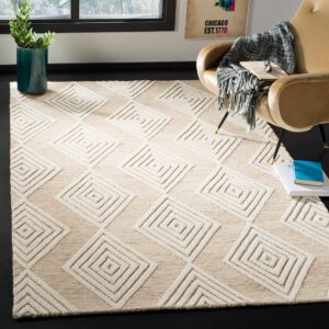 safavieh blossom collection 8' x 10' beige/ivory blm111b handmade premium wool area rug