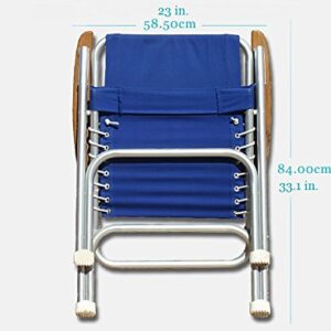 FORMA MARINE Boat Chairs High Back Off-White Deck Folding Marine Aluminum Teak Furniture Set of 2 M150W