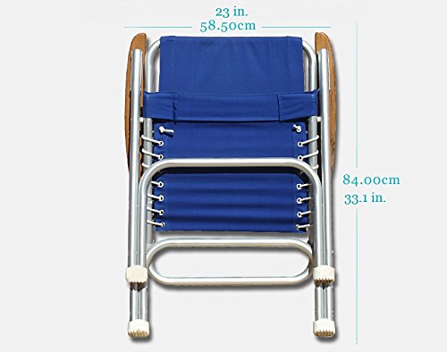 FORMA MARINE Boat Chairs High Back Off-White Deck Folding Marine Aluminum Teak Furniture Set of 2 M150W