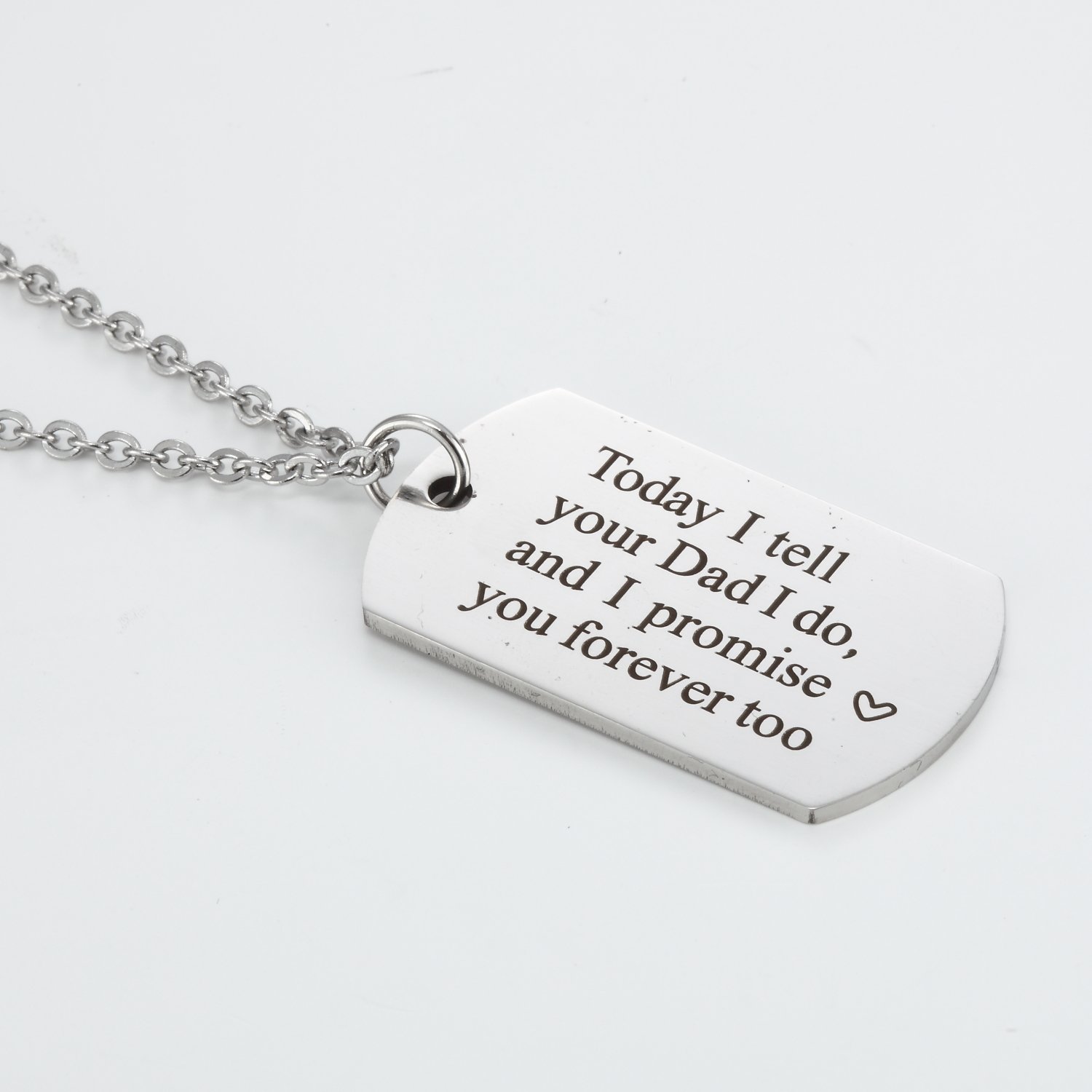 Wedding Gift Blended Today I tell your Dad I do and I promise you Forever too Necklace Gift for Stepson Step Daughter