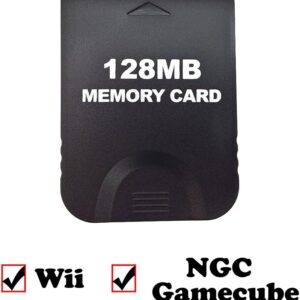 Black 128MB Gaming Memory Card Compatible Wii and Gamecube