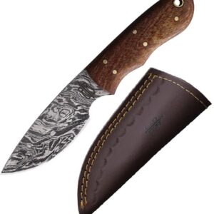 BucknBear Handmade Mini Hunter Damascus Steel Walnutwood Handle