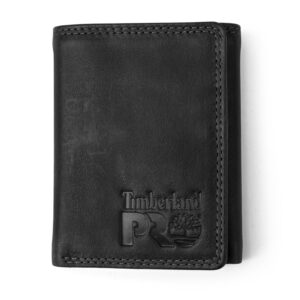 Timberland PRO Men's Leather RFID Trifold Wallet with Id Window