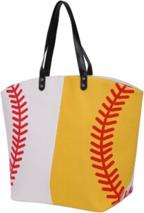 large baseball tote bag sports prints utility tote beach bag travel bag