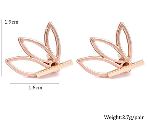 9 Pairs Rose Gold Silver Hollow Lotus Flower Earrings Simple Chic Crystal Pearl Turquoise Stud Earrings Set