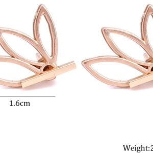 9 Pairs Rose Gold Silver Hollow Lotus Flower Earrings Simple Chic Crystal Pearl Turquoise Stud Earrings Set