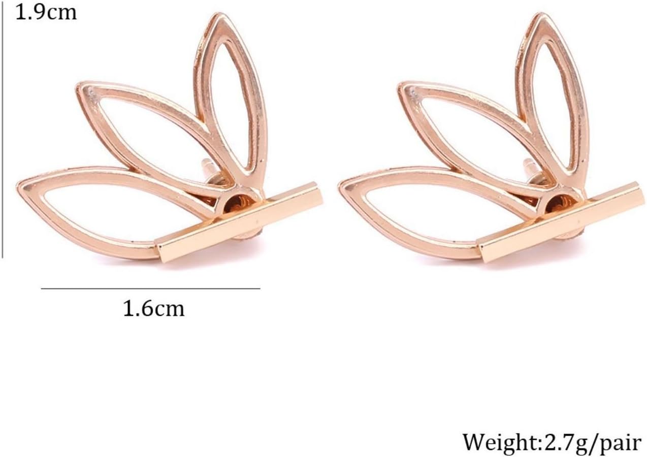 9 Pairs Rose Gold Silver Hollow Lotus Flower Earrings Simple Chic Crystal Pearl Turquoise Stud Earrings Set