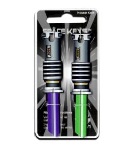 2 green and purple saber shaped space keys - kw1 kw10