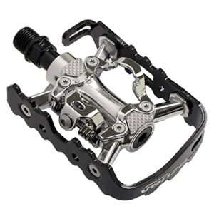 venzo multi-use compatible with shimano spd mountain bike bicycle sealed clipless pedals - dual platform multi-purpose - great for touring, road, trekking bikes