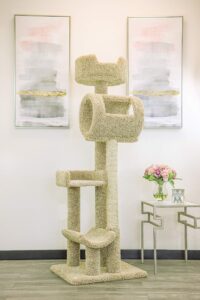 new cat condos 140003- solid wood cat climbing tower cat tree, beige