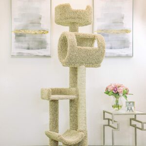 New Cat Condos 140003- Solid Wood Cat Climbing Tower Cat Tree, Beige