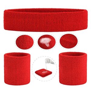 onupgo sweatband set sports headband wristband set sweatbands terry cloth wristband wrist sweatband headbands moisture wicking sweat absorbing head band