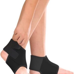 Sport Unisex Child Ankle Brace, Fitness Adjustable Breathable Non Slip Sleeve Double Hook Loop Compression Ankle Support Wraps for Sport, Ankle Sprain, Injury Recovery