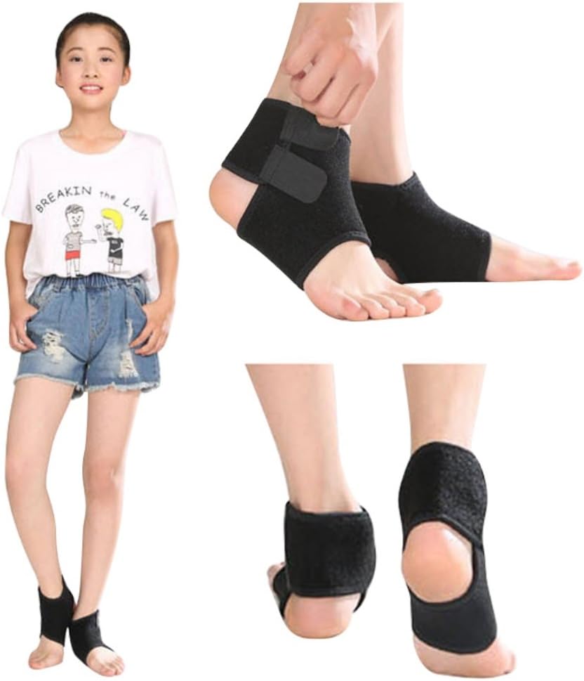 Sport Unisex Child Ankle Brace, Fitness Adjustable Breathable Non Slip Sleeve Double Hook Loop Compression Ankle Support Wraps for Sport, Ankle Sprain, Injury Recovery