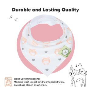 8-Pack Organic Baby Bandana Drool Bibs for Girls - Super Absorbent Baby Bibs for Baby Girls, Baby Boys, Soft Cotton Bandana Bibs, Baby Drool Bib, Teething Bibs for Infant, Toddler, Bib(Pink Dreams)