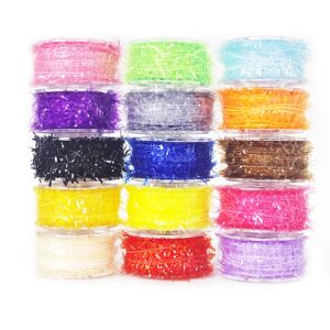 Fly tying Tinsel Chenille Line Crystal Flash Line Crystal Flash Realistic Chenille Fly Tying Materials for for Streamer & Nymph Flies