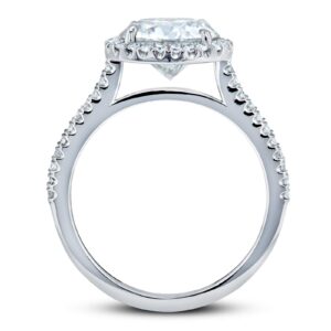 Kobelli Round Brilliant Forever One Moissanite Halo Engagement Ring 2 1/6 CTW 14k White Gold (DEF/VS, GH/I)