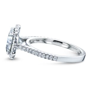 Kobelli Round Brilliant Forever One Moissanite Halo Engagement Ring 2 1/6 CTW 14k White Gold (DEF/VS, GH/I)