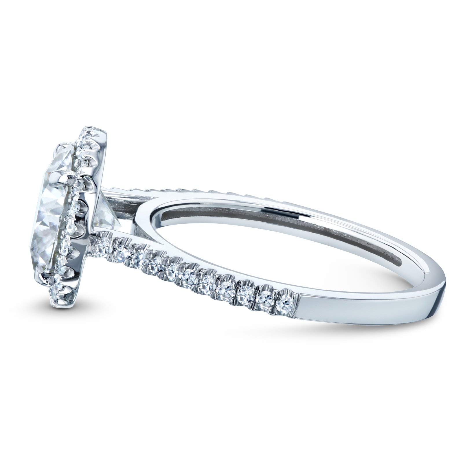 Kobelli Round Brilliant Forever One Moissanite Halo Engagement Ring 2 1/6 CTW 14k White Gold (DEF/VS, GH/I)