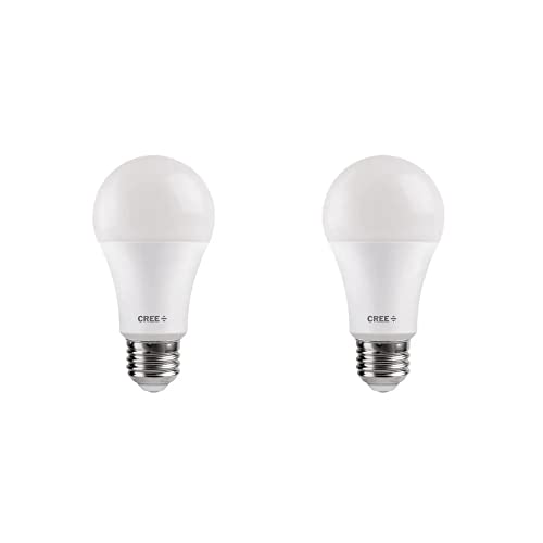 Cree Lighting Exceptional Series A19 Bulb, 5000K Dimmable LED Bulb, 60W + 815 Lumens, Daylight, 2 Pack