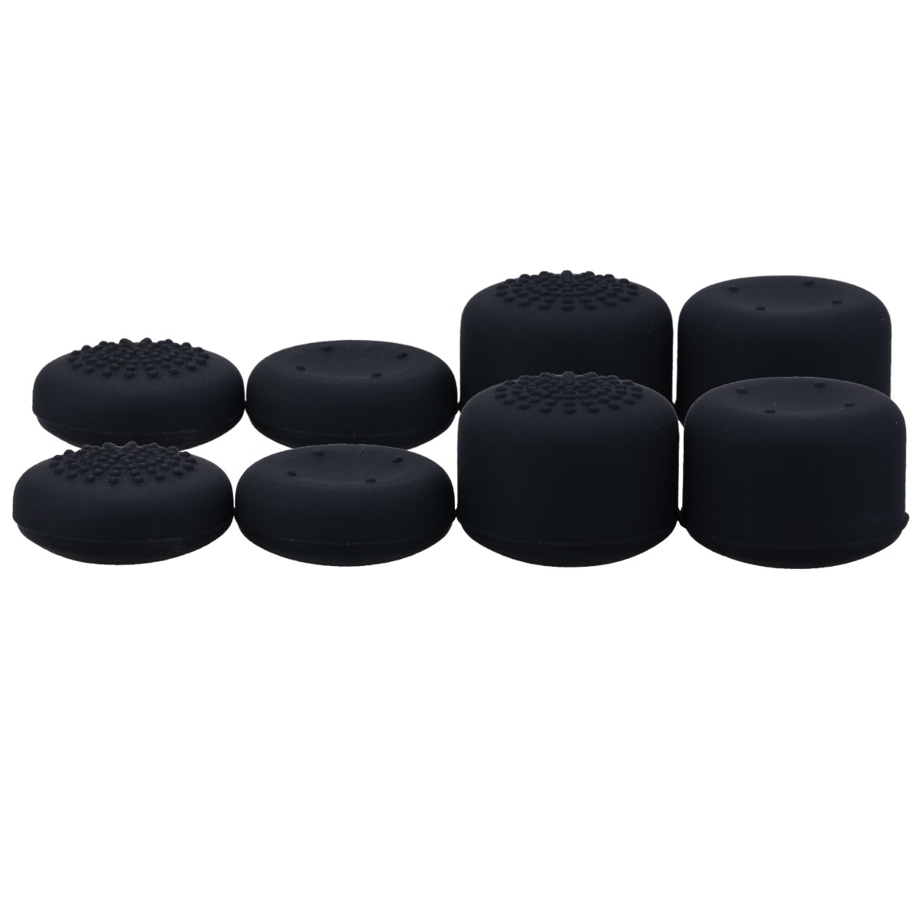 9CDeer 1 Piece of Studded Protective Silicone Cover Skin Sleeve Case + 8 Thumb Grips Analog Caps for Xbox One/S/X Controller Black Compatible with Official Stereo Headset Adapter