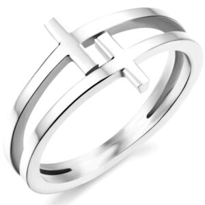 jude jewelers women stainless steel christian cross religious promise ring love hope faith