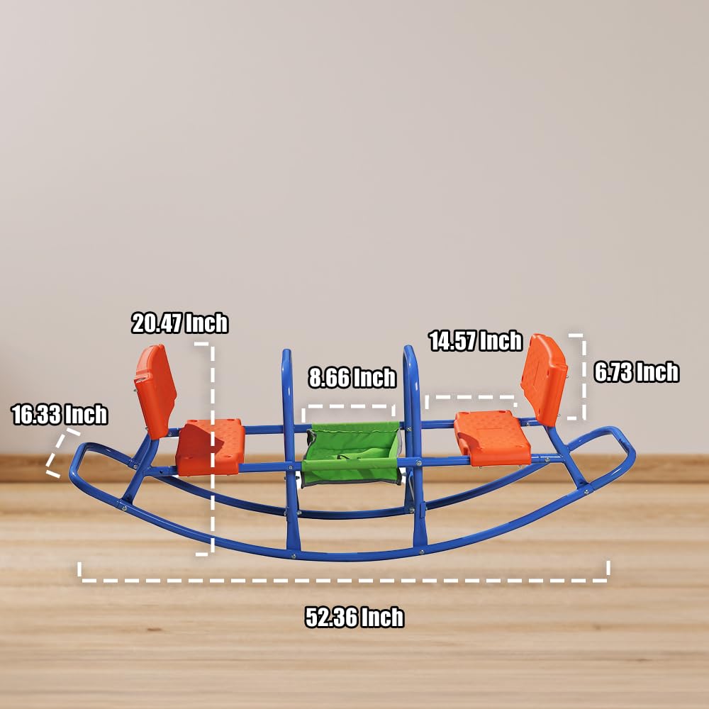 Kids Teeter Totter Outdoor Seesaw: Play - Children, Boys, Girls, Kid, Youth Ride ON Toy Living Room, Lawn, Backyard, Playground Gifts, Party Ages 3 4 5 6 Rocking HIGH Chair