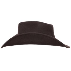 Men's Outback Wool Cowboy Hat Dakota Brown Shapeable Western Felt by Silver Canyon, Brown, Medium