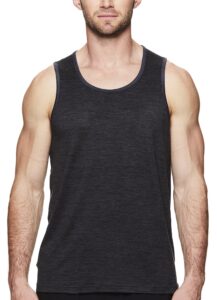 gaiam men's everyday basic muscle tank top - sleeveless yoga & workout shirt - black heather everyday, medium