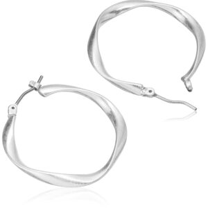 Lucky Brand Twist Hoop Earrings, Silver, One Size