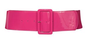 evogues women's wide patent leather fashion belt pink - one size junior