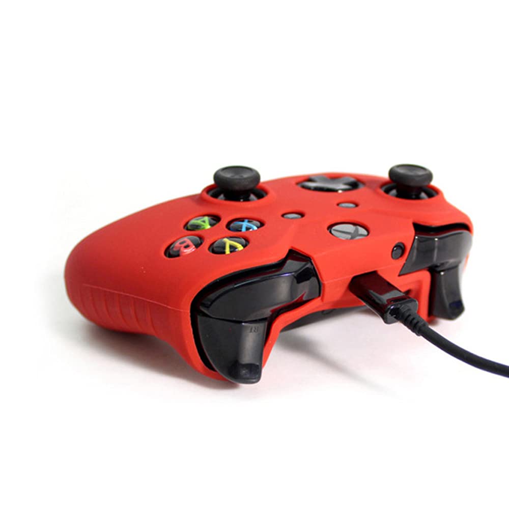 OSTENT Soft Protector Silicone Skin Case Cover Pouch for Microsoft Xbox One Controller - Color Red