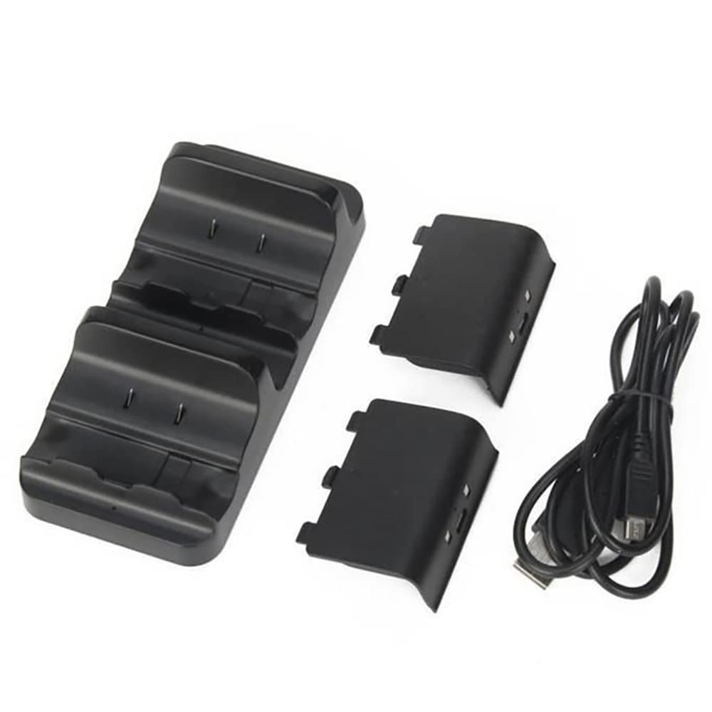 OSTENT Dual Charger Dock Station + 2 Battery for Microsoft Xbox One Wireless Controller