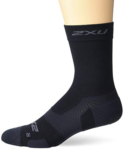 2XU Vectr Crew Sock, Black/Titanium, Small