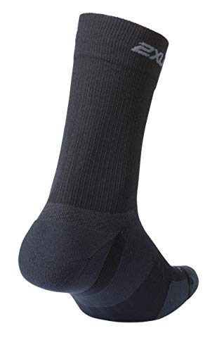 2XU Vectr Crew Sock, Black/Titanium, Small