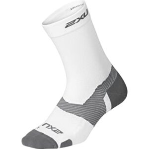 2XU Vectr Crew Sock, White/Grey, Small