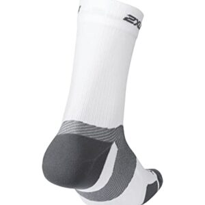 2XU Vectr Crew Sock, White/Grey, Small