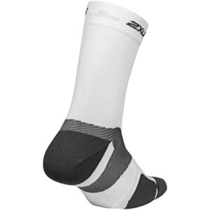 2XU Vectr Crew Sock, White/Grey, Small