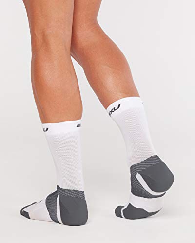 2XU Vectr Crew Sock, White/Grey, Small