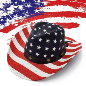 Cowboy Hats, Classic American Flag Summer Sunhat Western Cowboy Hat for Men Boys