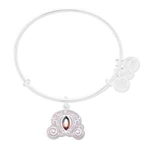 disney parks alex and ani just married cinderella pumpkin coach charm bangle bracelet (silver)