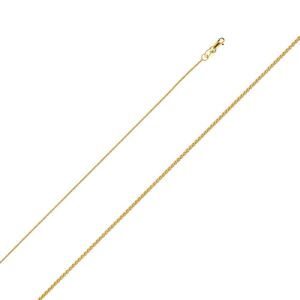 Ioka 14K Yellow Gold Star of David Charm Pendant with 0.9mm Wheat Chain Necklace - 16"