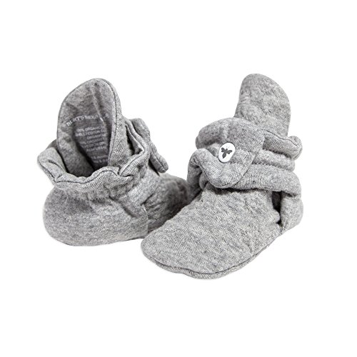 Burt's Bees Baby Baby Gender Neutral Color for Ages 0 to 9 Months Old Slipper Sock, Heather Grey Stripe, 3 6 Unisex Infant