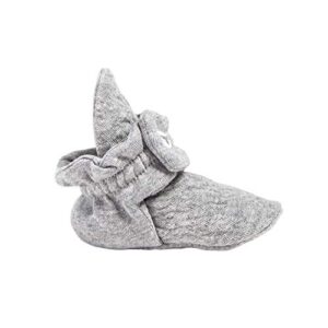 Burt's Bees Baby Baby Gender Neutral Color for Ages 0 to 9 Months Old Slipper Sock, Heather Grey Stripe, 3 6 Unisex Infant