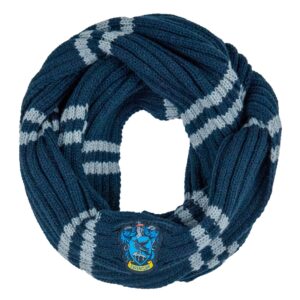 cinereplicas - harry potter - infinity scarf - ultra soft - officially licensed - ravenclaw - 190 cm - blue & grey