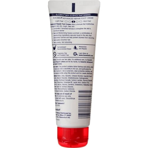 Eucerin Intensive Repair Light Feel Foot Creme 3 Ounce (Pack of 3)